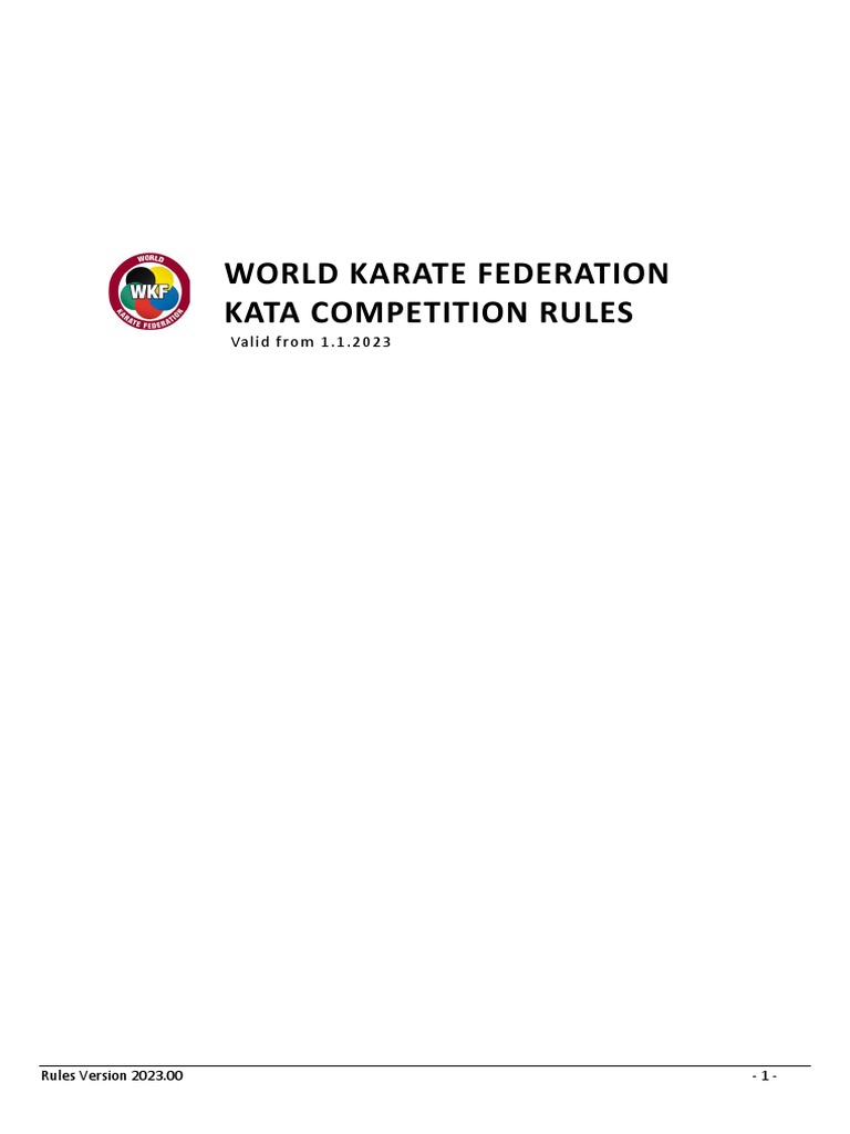 WKF Kata Competition Rules 2023 | PDF