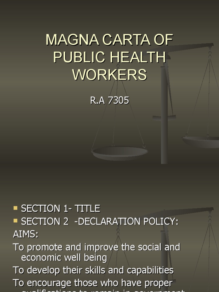 Magna Carta of Public Health Workers | PDF