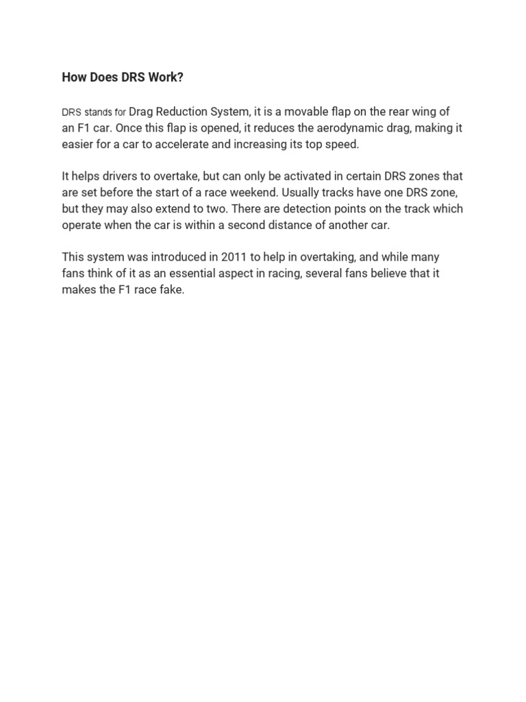 How Does DRS Work | PDF