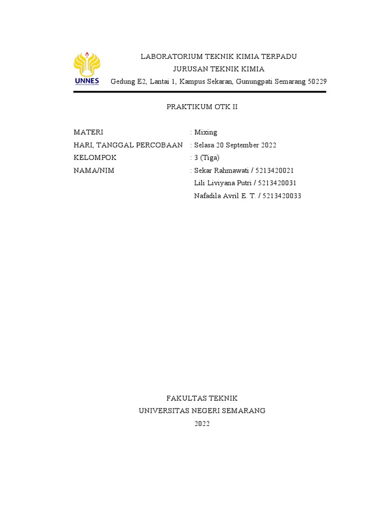 Laprak Resmi Mixing | PDF | Griya & Taman