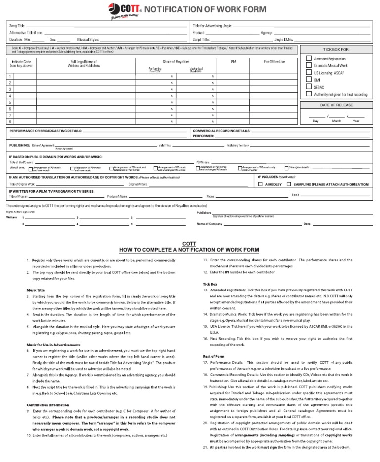 Now Form - Cott | PDF