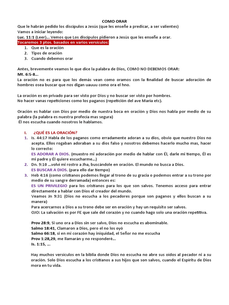 Como Orar | PDF | Oración | Dios