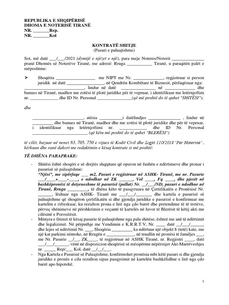 Kontrate Shitje | PDF