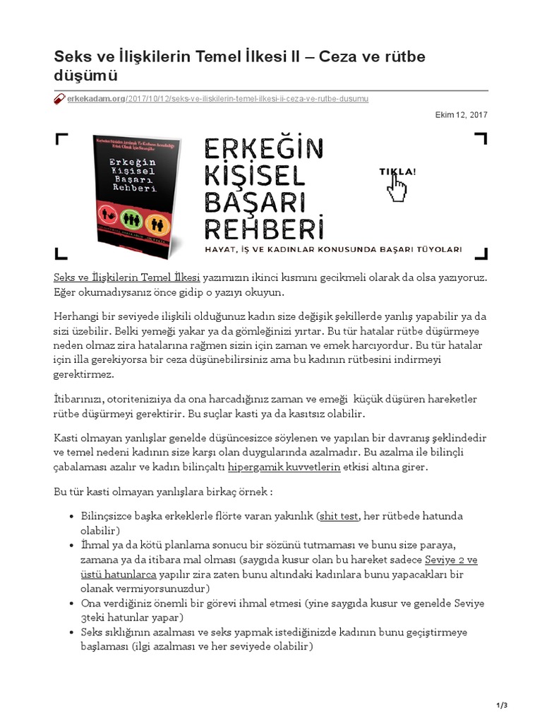 Seks Ve İlişkilerin Temel İlkesi II Ceza Ve Rütbe Düşümü | PDF