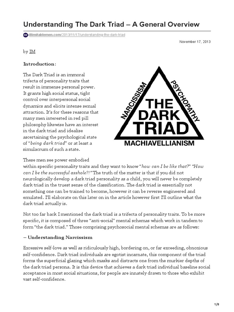 Understanding the Traits and Emulation of the Dark Triad | PDF | Dark Triad | Psychopathy