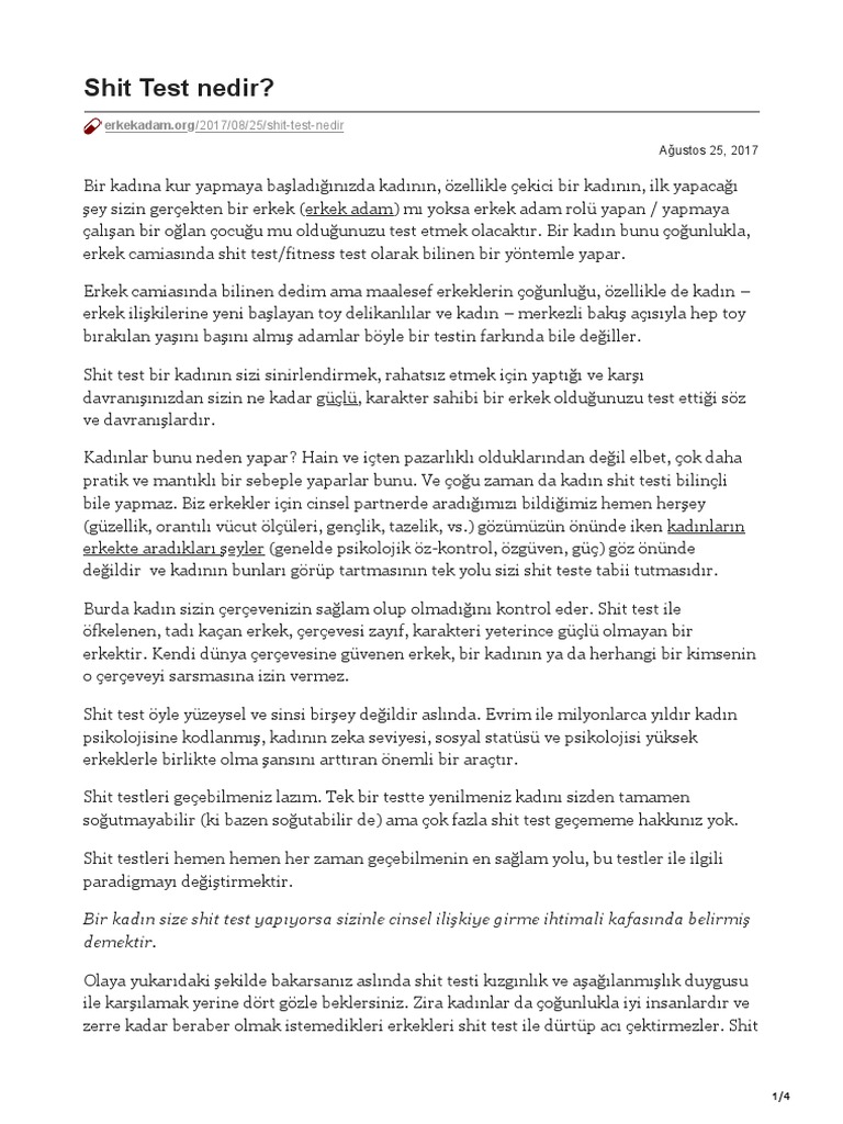 Shit Test Nedir | PDF