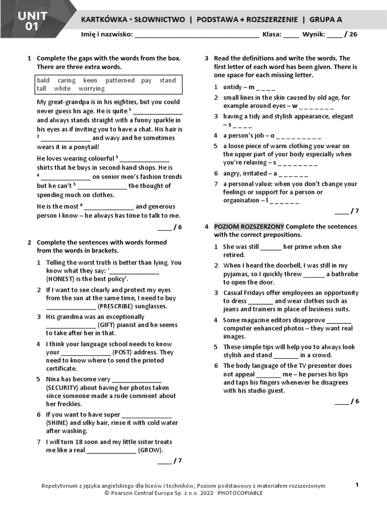 RepetMat U01 Kartk Slow Podst Rozsz A | PDF