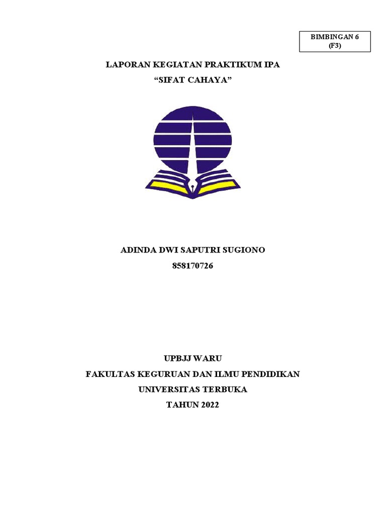 Adinda Dwi S - F3 - PGSD-BI-SIFAT CAHAYA | PDF