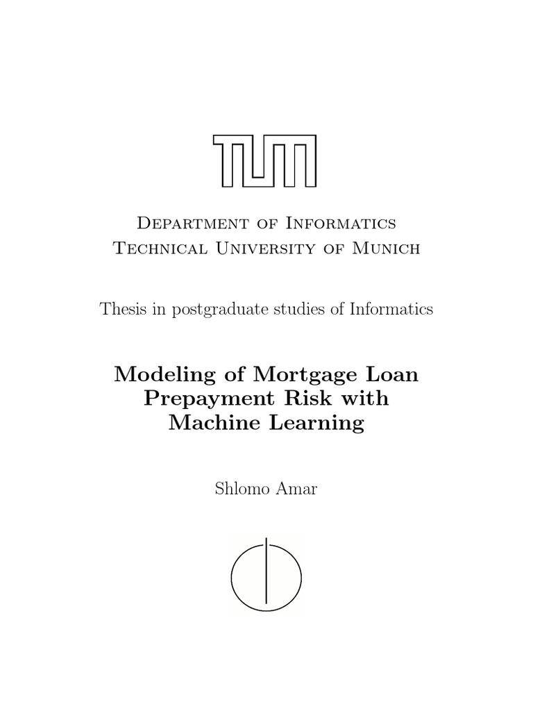 Modeling of Mortgage Loan Prepayment Risk With Machine Learning | PDF ...