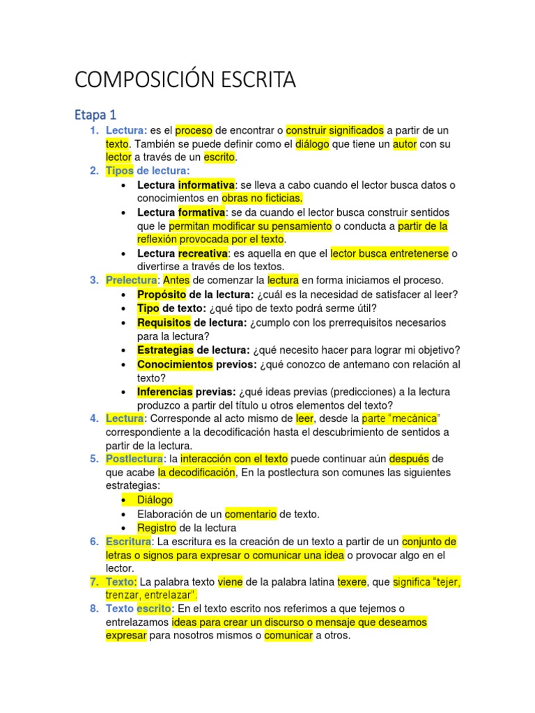 COMPOSICIÓN ESCRITA | PDF | Comunicación | Escritura