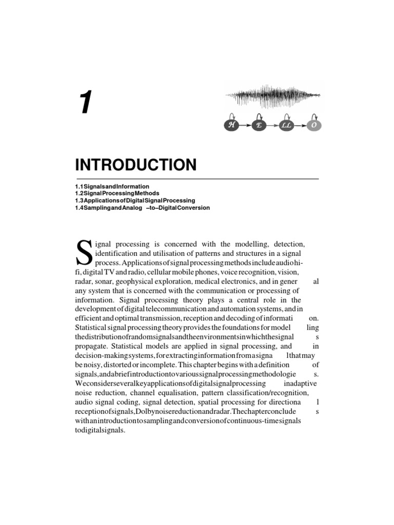 Chapter01 Introduction | PDF | Signal (Electrical Engineering) | Sampling (Signal Processing)