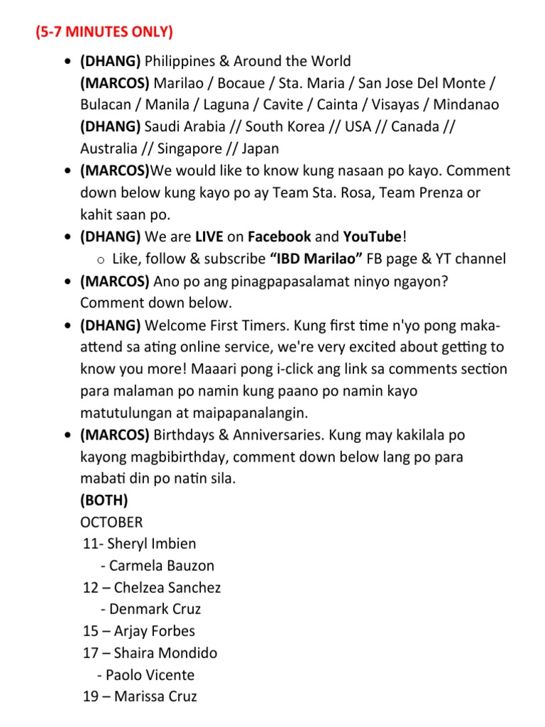 Manuscript Program 10172021 | PDF | Philippines