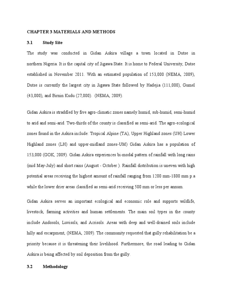 Chapter 3 Materials and Methods | PDF | Rain | Agriculture