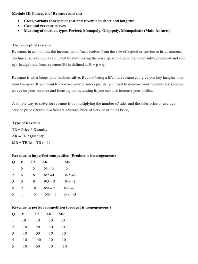 Module 3 | PDF | Monopoly | Perfect Competition