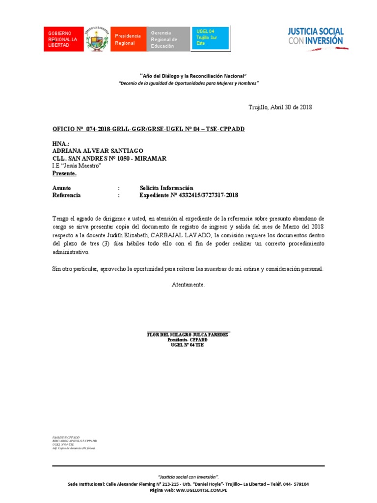 Modelo de Oficios Oficios Cpadd | PDF | Ciencias Políticas | Justicia