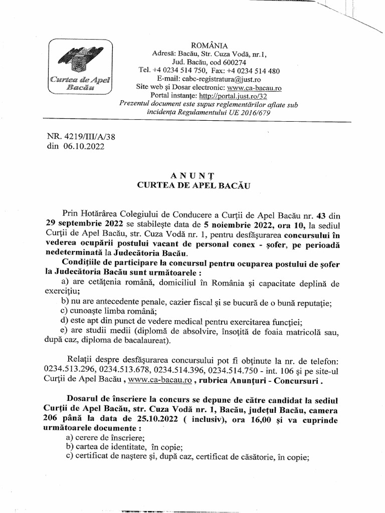 Condiții de Participare La Concurs | PDF