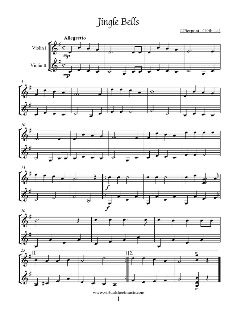 Jingle Bells Duo | PDF | Christmas Songs | Holiday Songs