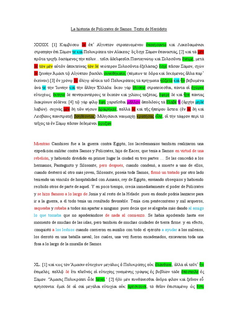 La Historia de Polícrates de Samos | PDF