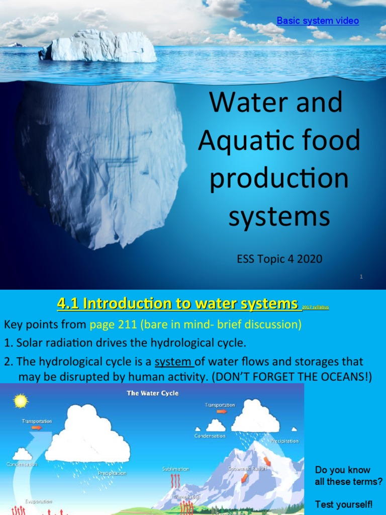 Topic 4 Water Ess Powerpoint 2021 | PDF | Water Scarcity | Water Pollution