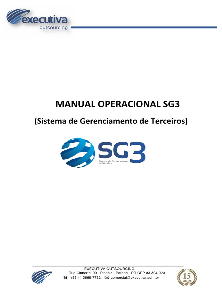 Manual do Sistema SG3 para Terceiros | PDF