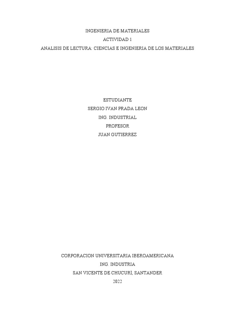 Ingenieria de Materiales | PDF