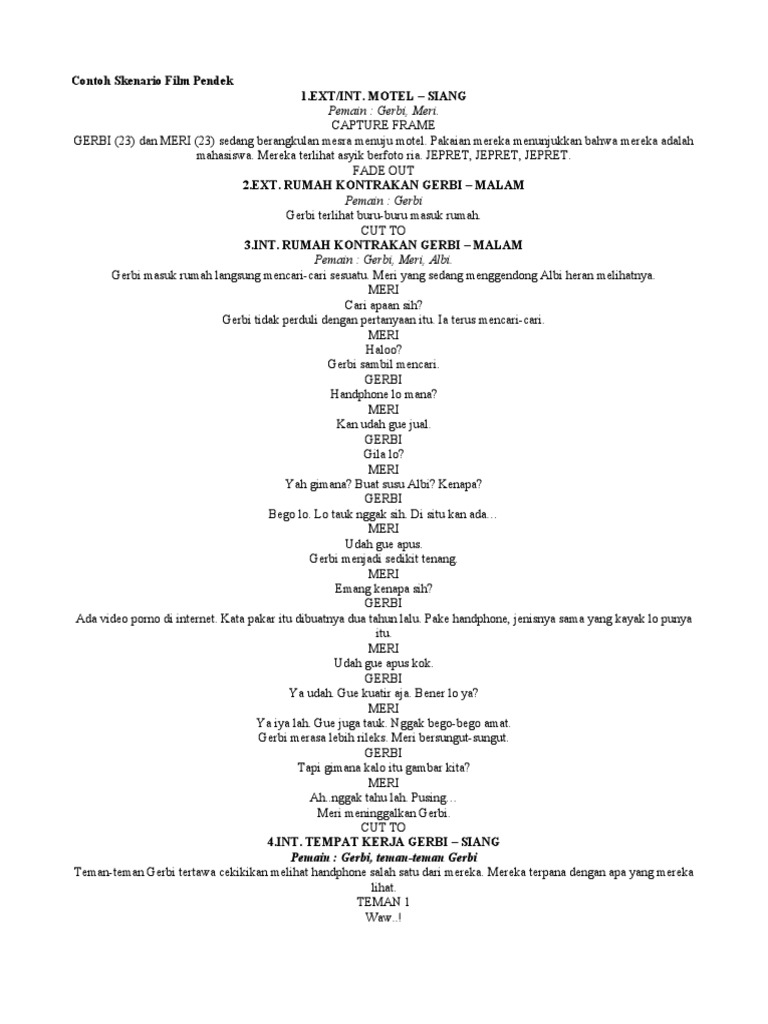 Contoh Skenario Film Pendek | PDF