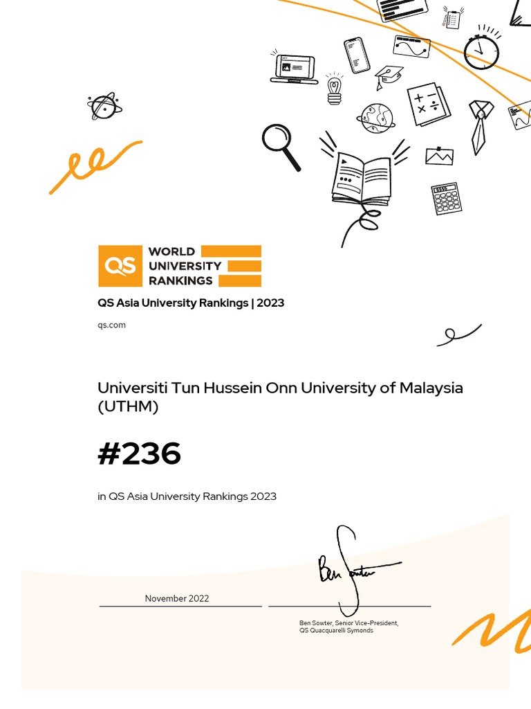 Universiti Tun Hussein Onn University of Malaysia UTHM QS World ...