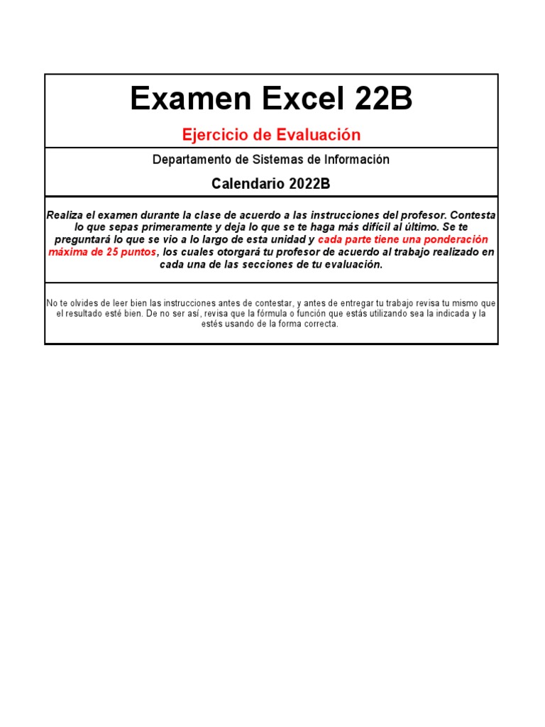 Examen Excel 22B | PDF | Vegetales | Cultivos