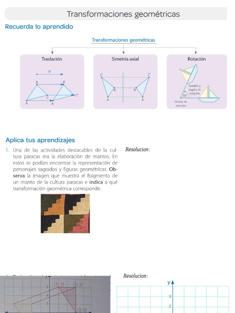 1 Sec. TRANSFORMACIONES GEOMETRICAS-234 | PDF