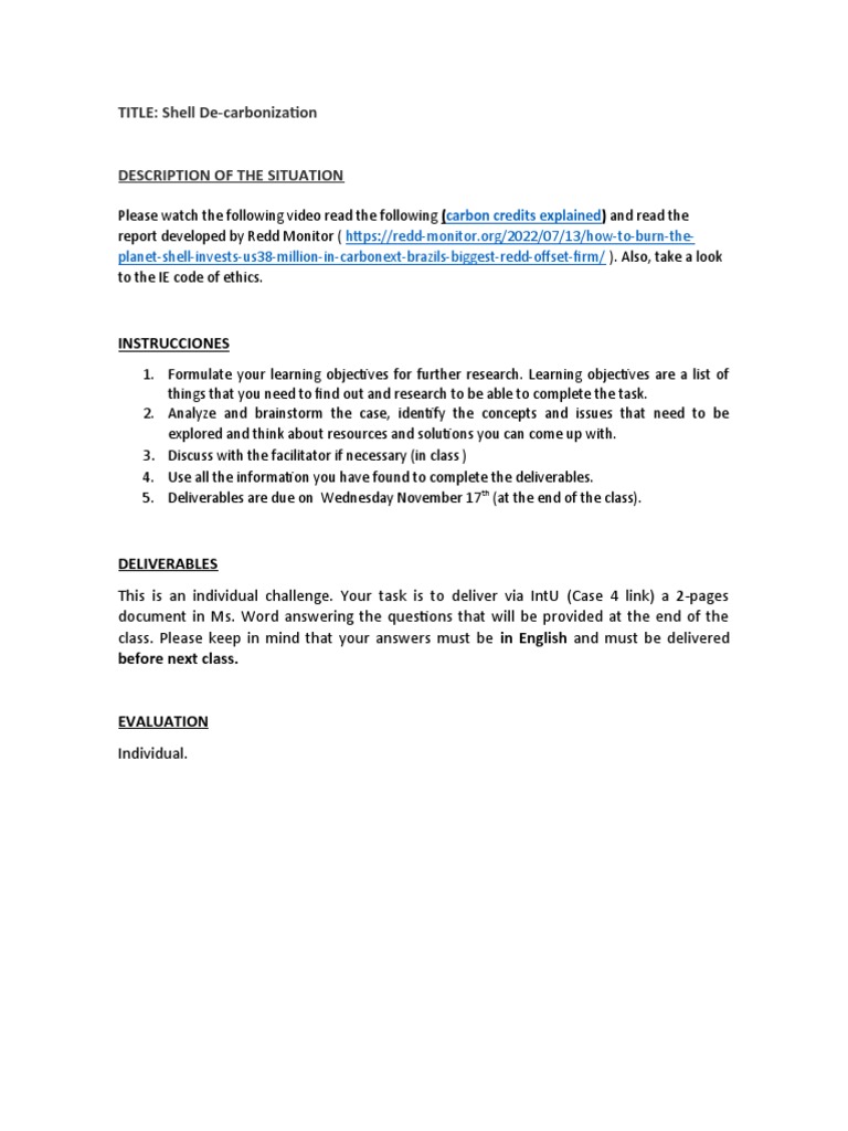 PBL Case 4 - Shell | PDF