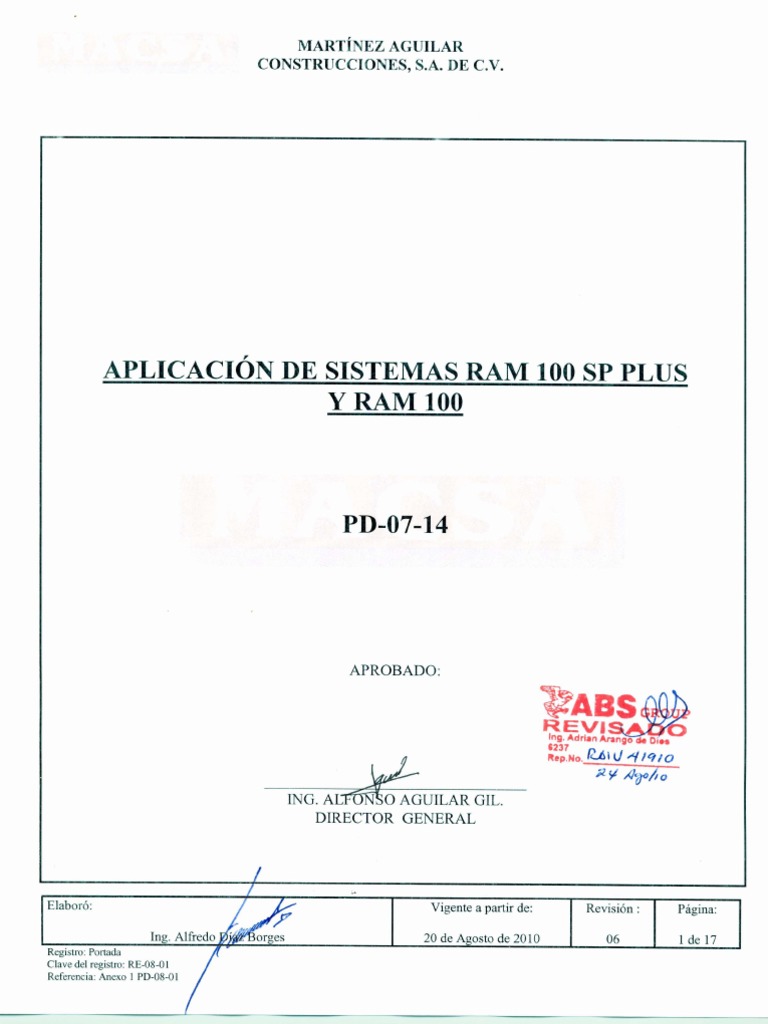 PD-07-14 Aplicación de Sistemas RAM 100 SP Plus y RAM 100 (Firmado y ...
