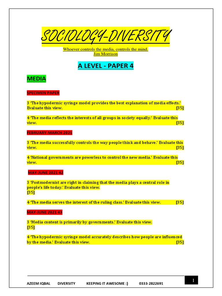 Media Past Papers | PDF