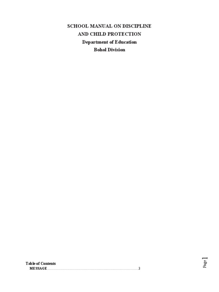 School Manual On Discipline and Child Protection For Final Layout | PDF | Violence | Child Abuse
