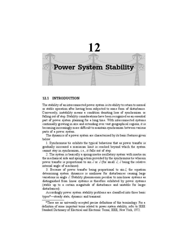 Power System Stability | PDF | Steady State | Turbine