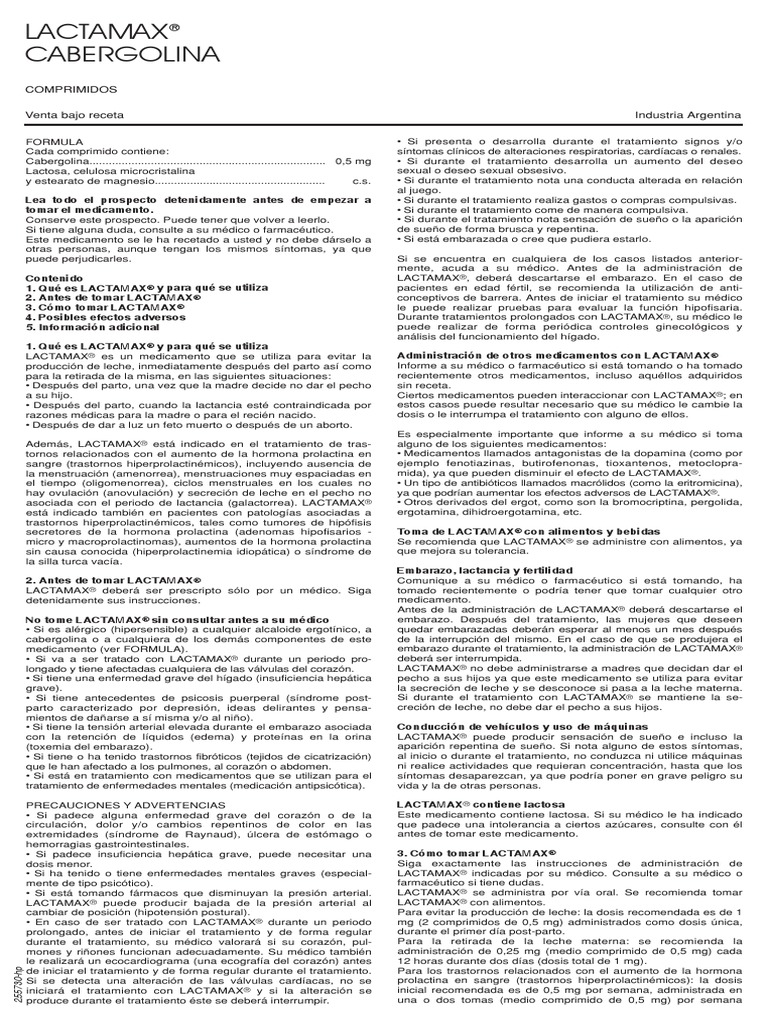 Lactamax Paciente | PDF | Medicamentos con receta | Efecto adverso
