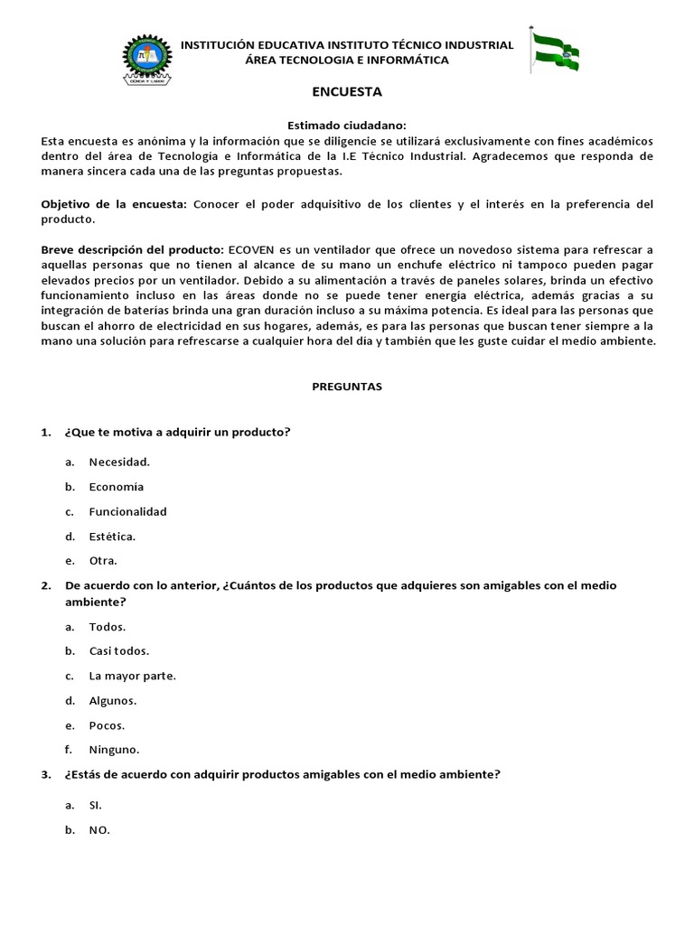 Formato para Encuesta | PDF