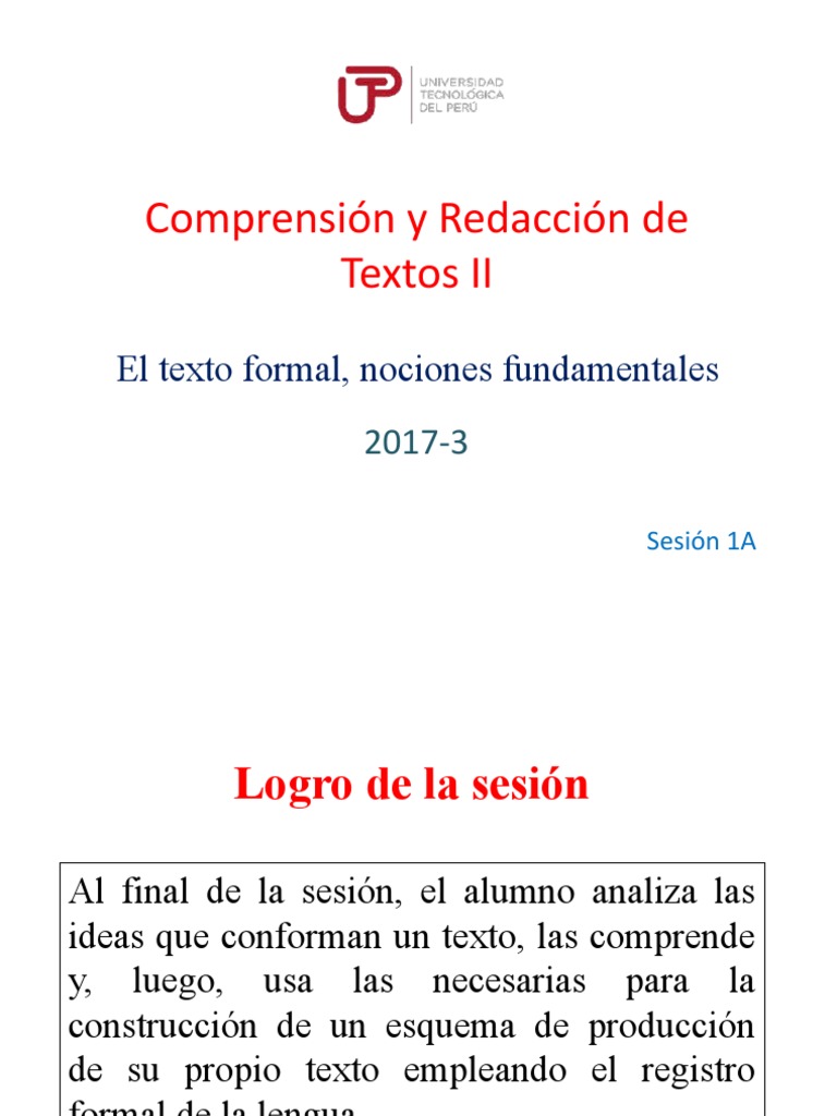 1A-ZZ04 El Texto Formal 2017-3 | Descargar gratis PDF | Oración ...
