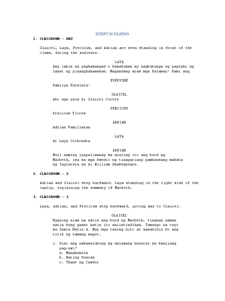 Script in Filipino | PDF