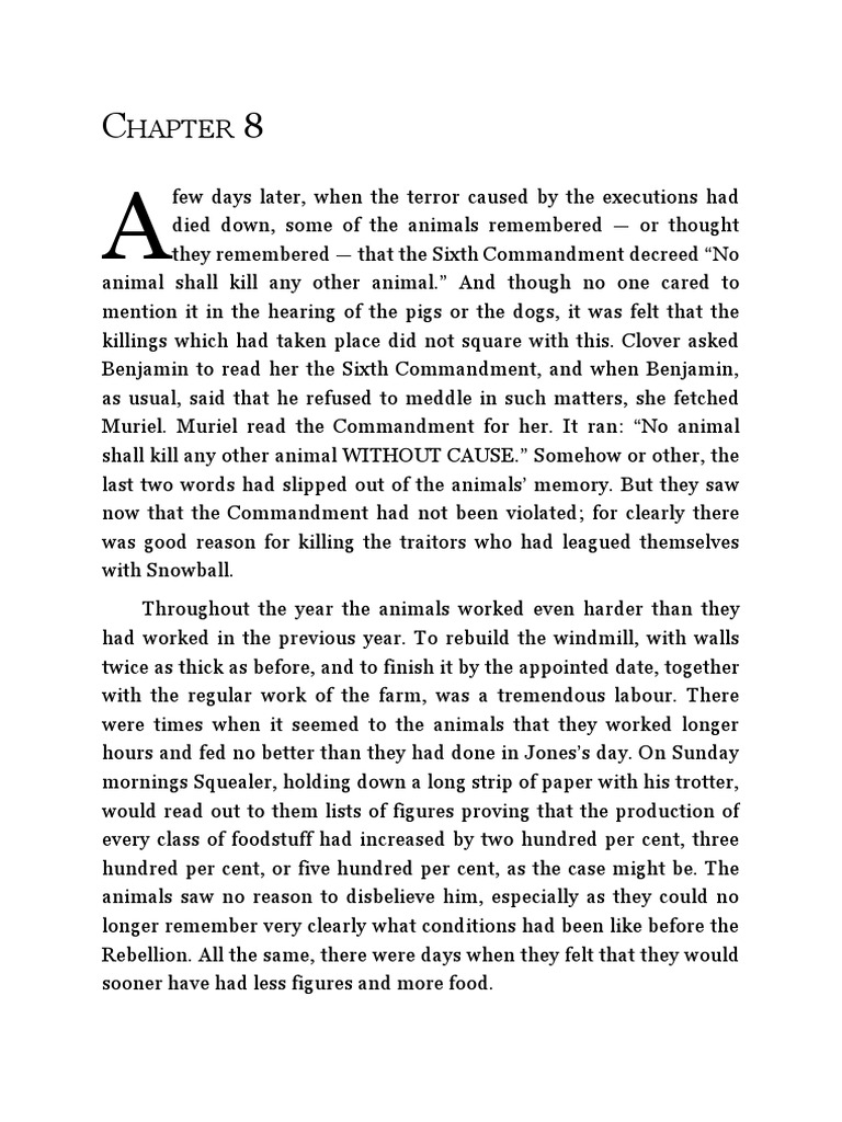 Animal Farm by George Orwell Chapter 8 | PDF