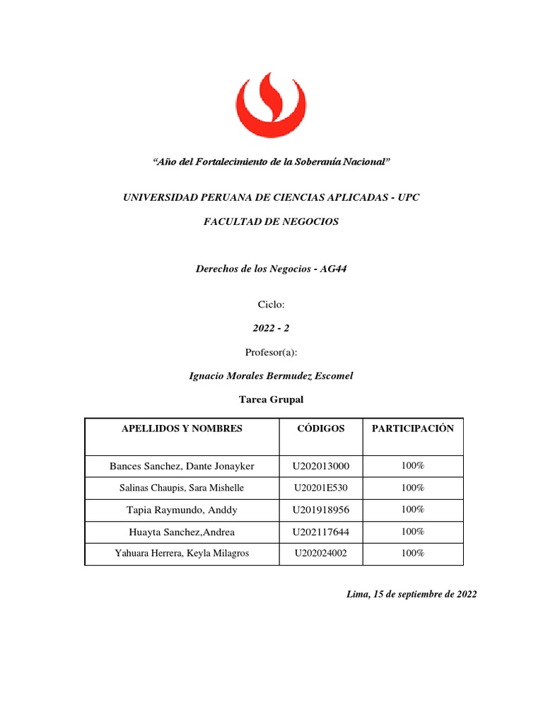 TareaGrupal Sem5 Grupo#03 | PDF