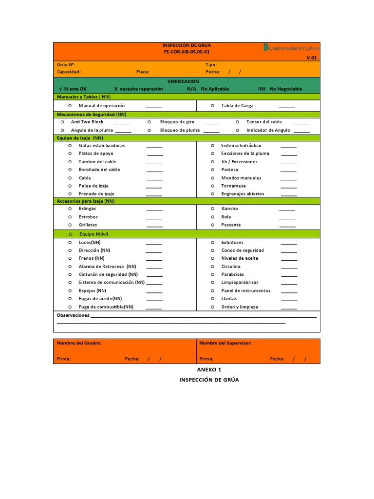 Check List Formato Inspección de Grúa | PDF | Bienes manufacturados ... Check List Formato Inspección de Grúa | PDF | Bienes manufacturados ...