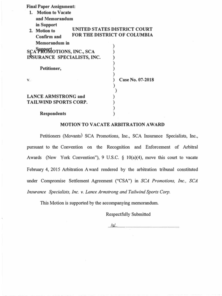 Motion To Vacate | PDF