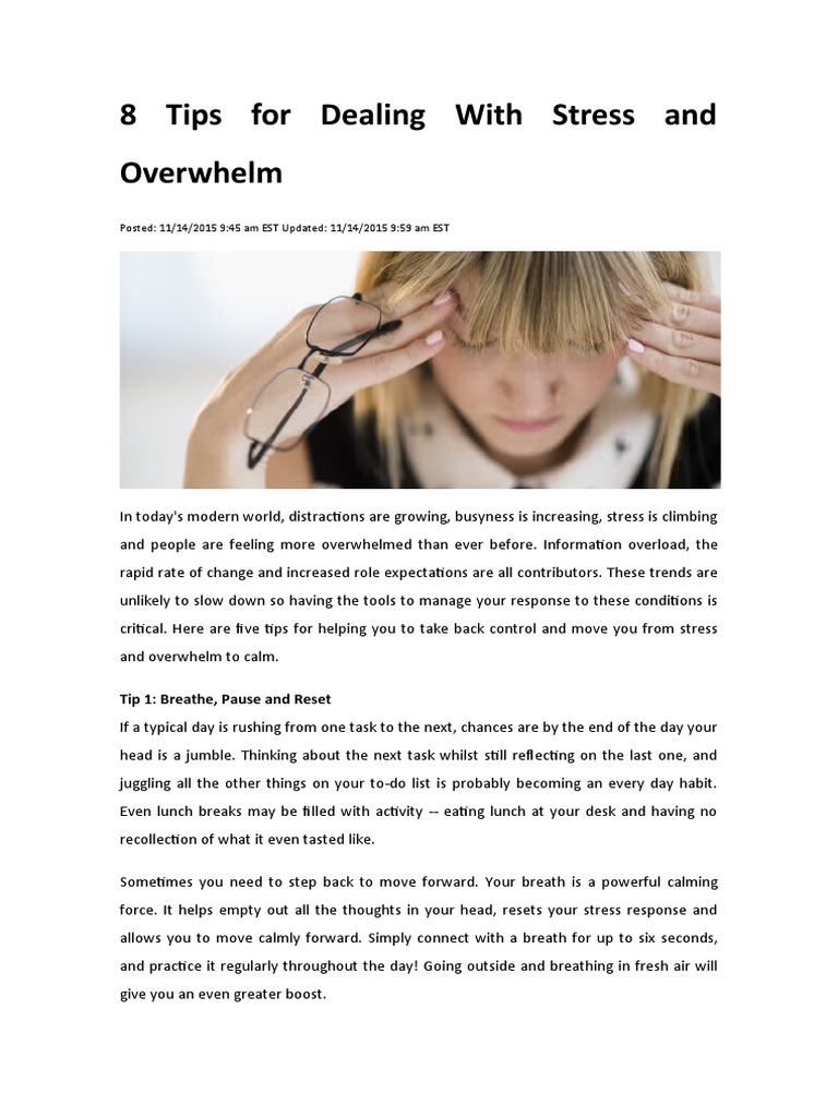 5 Tips For Dealing With Stress | PDF