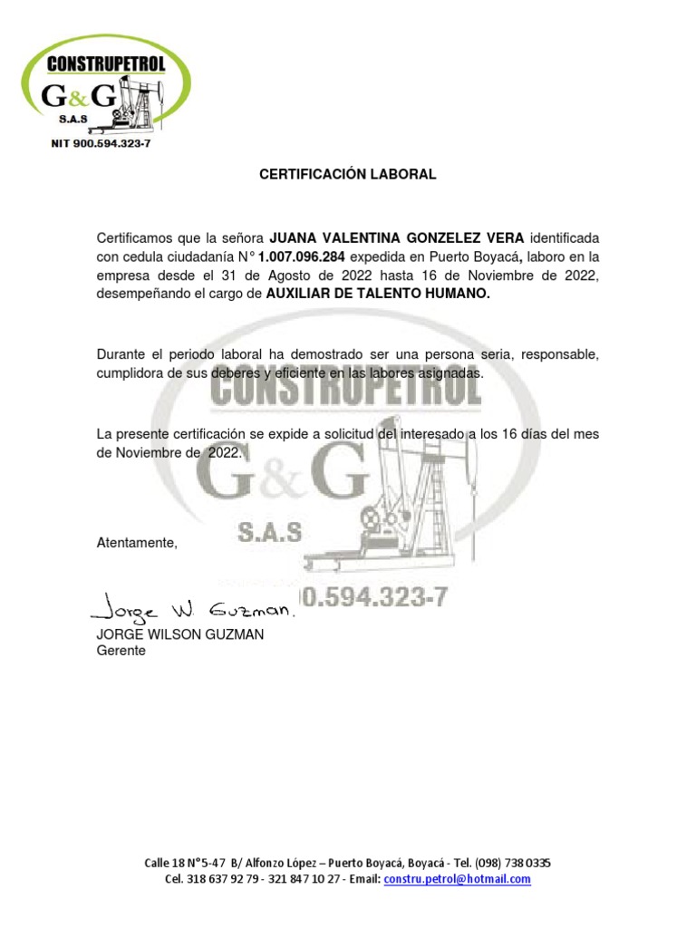 Certificado Laboral | PDF