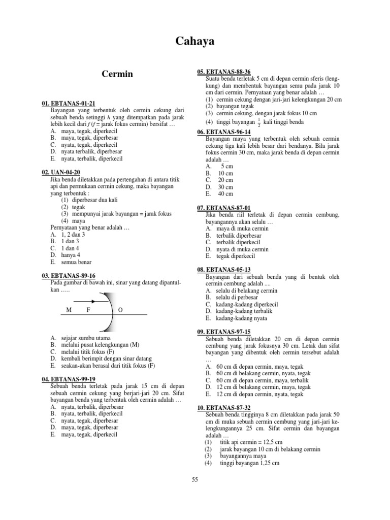 Soal Optik Dan Alat Optik PG | PDF