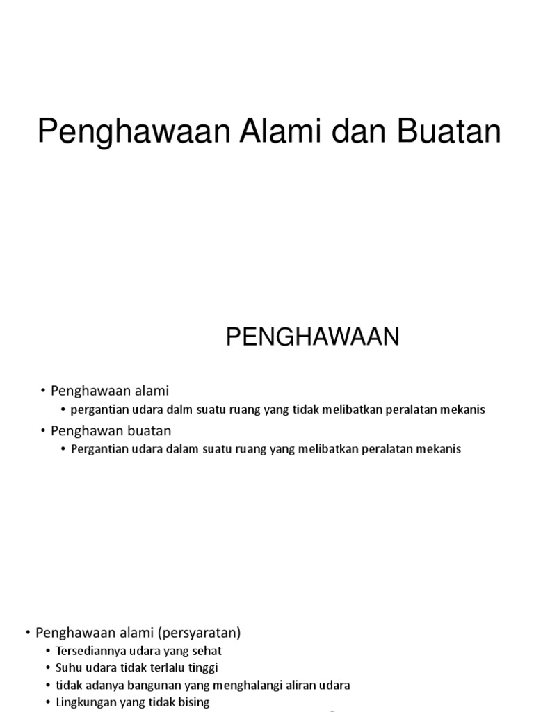 Penghawaan Alami vs Buatan dalam Bangunan | PDF