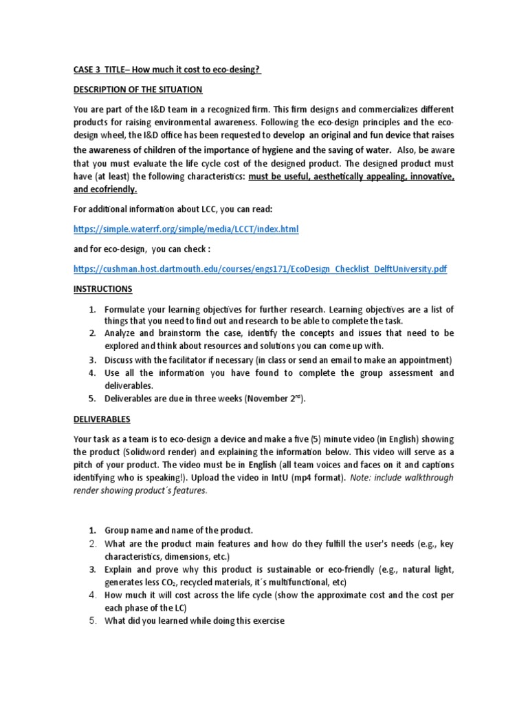 PBL Case 3 - 222 | PDF | Life Cycle Assessment | Economies