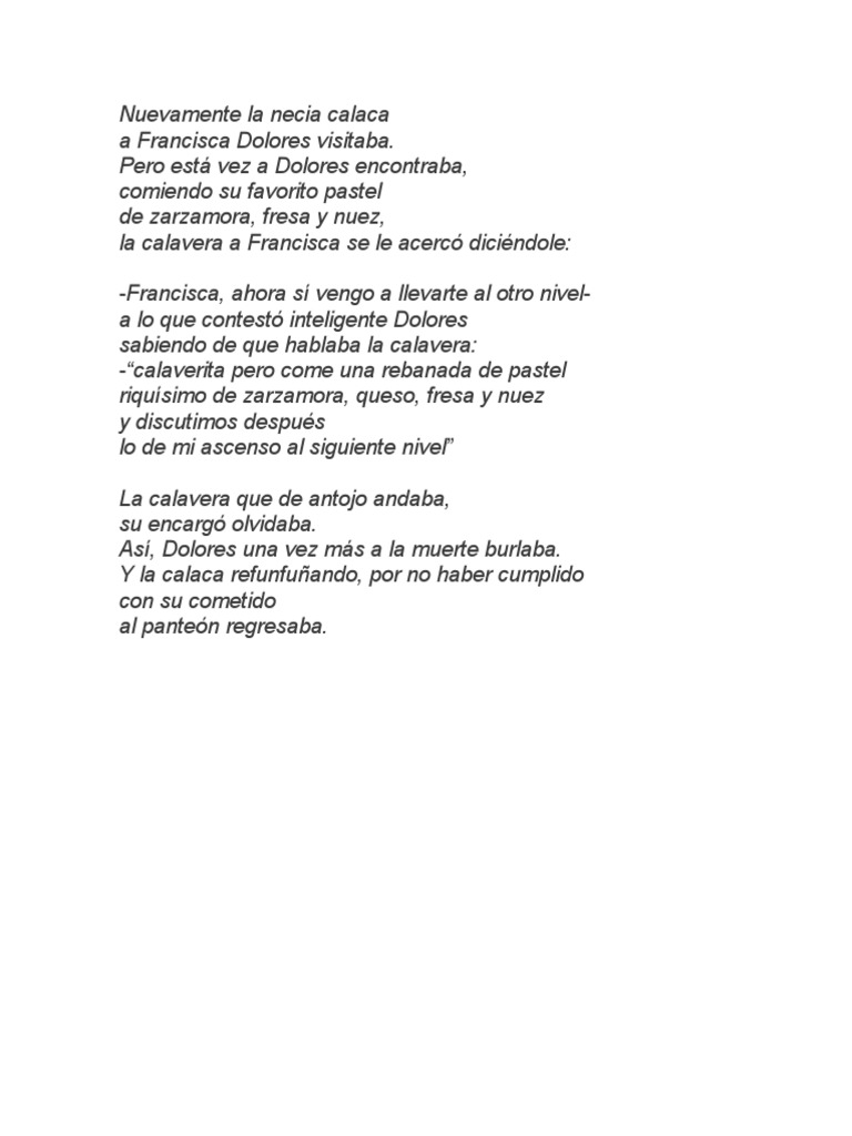 Nuevamente La Necia Calaca | PDF