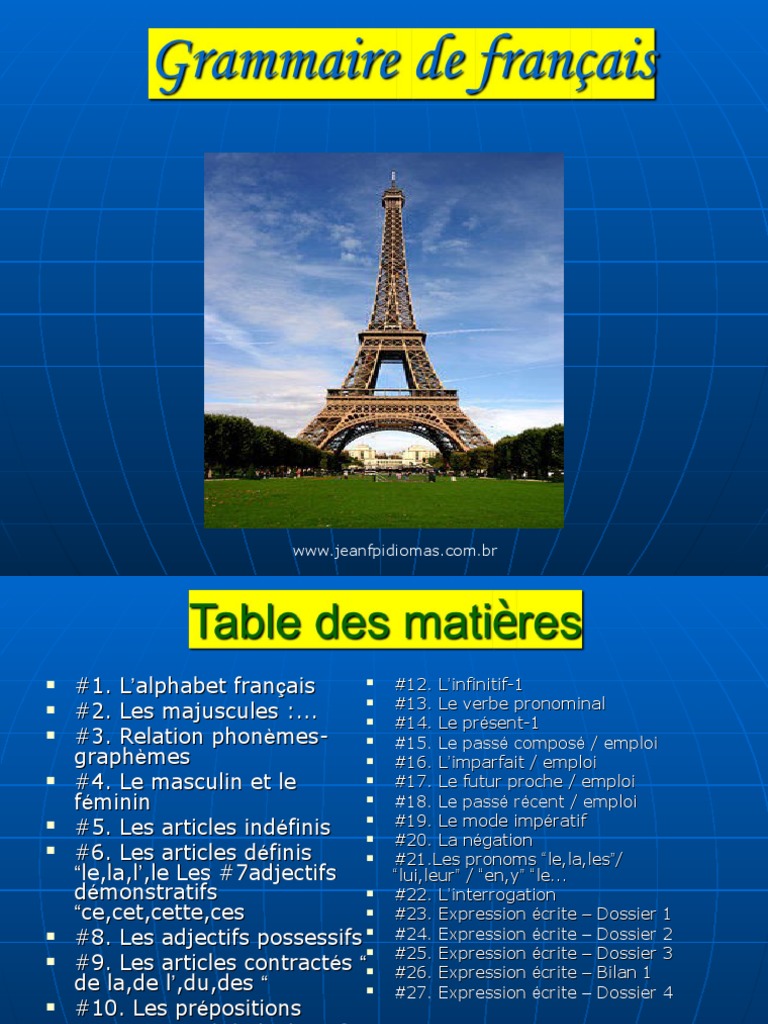 Grammaire Francaise | PDF | Genre grammatical | Verbe
