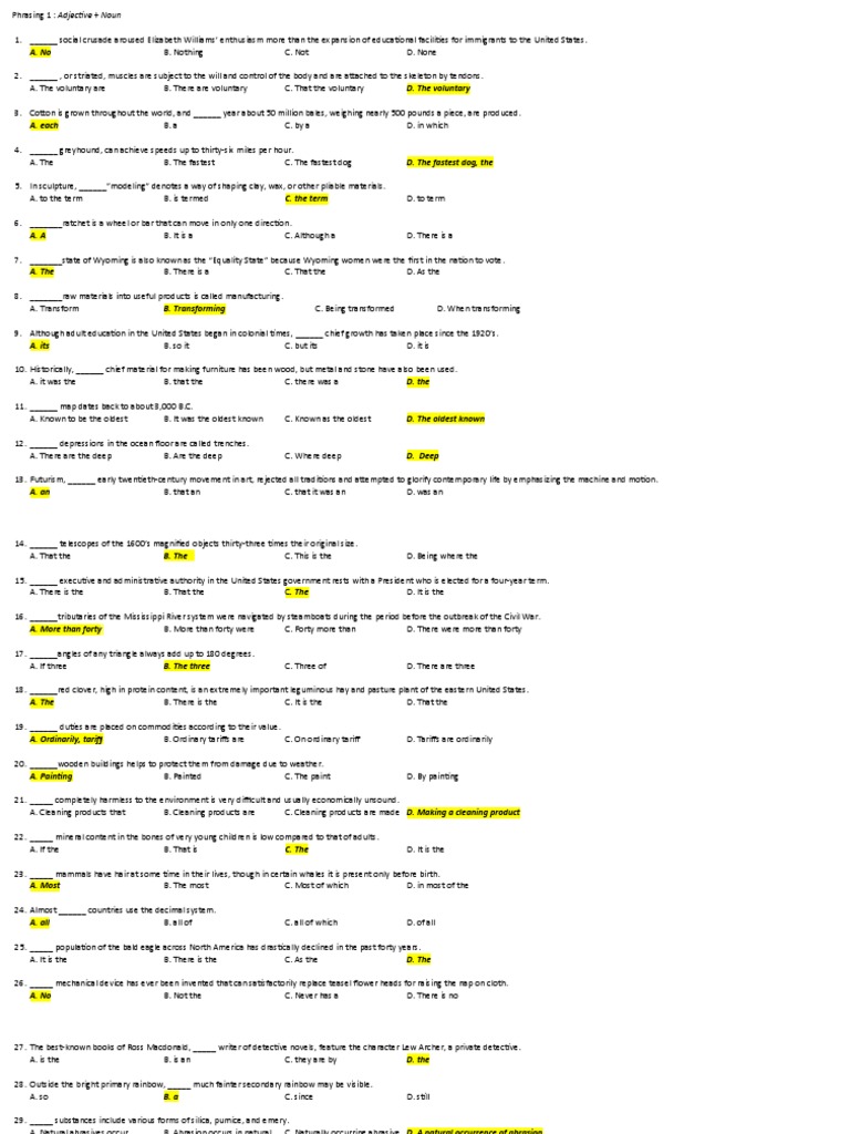 Phrasing 1 - ANSWER | PDF | Social Science